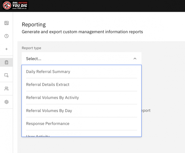 Running reports – Before You Dig